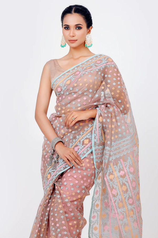 Belwari|Jamdani Saree – Blucheez